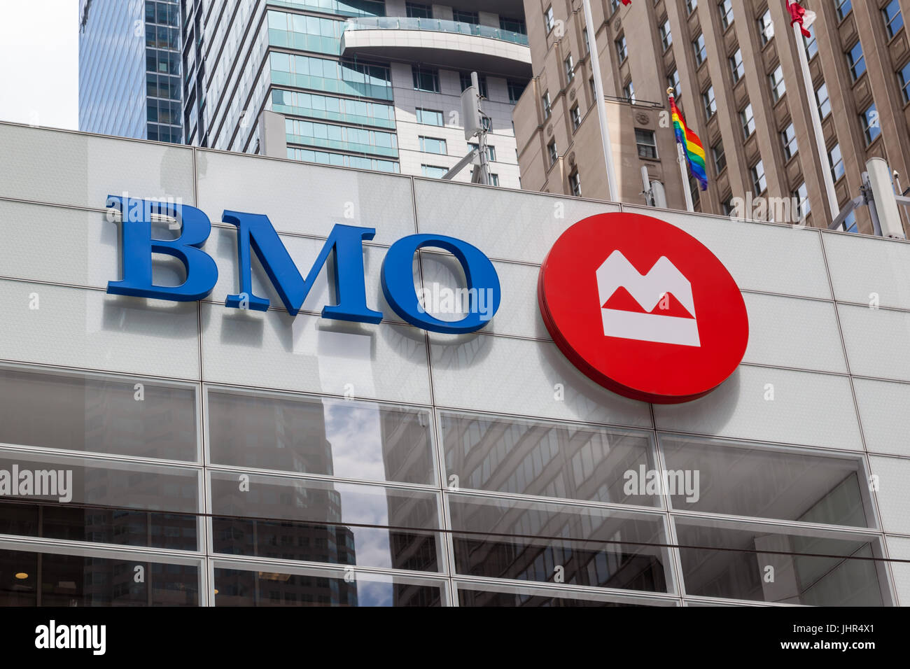 Sign on BMO (Bank of Montreal) main branch in Toronto’s financial ...