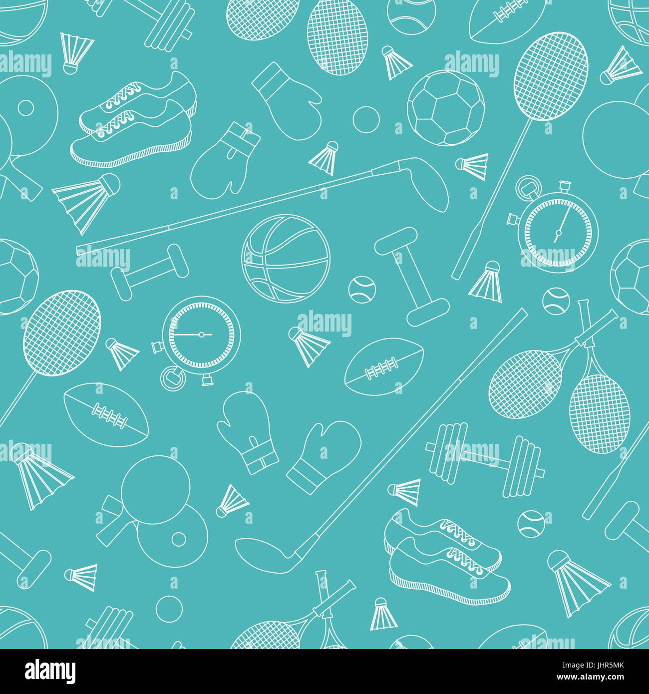 Seamless pattern on the sports theme. Vector illustration sports and ...