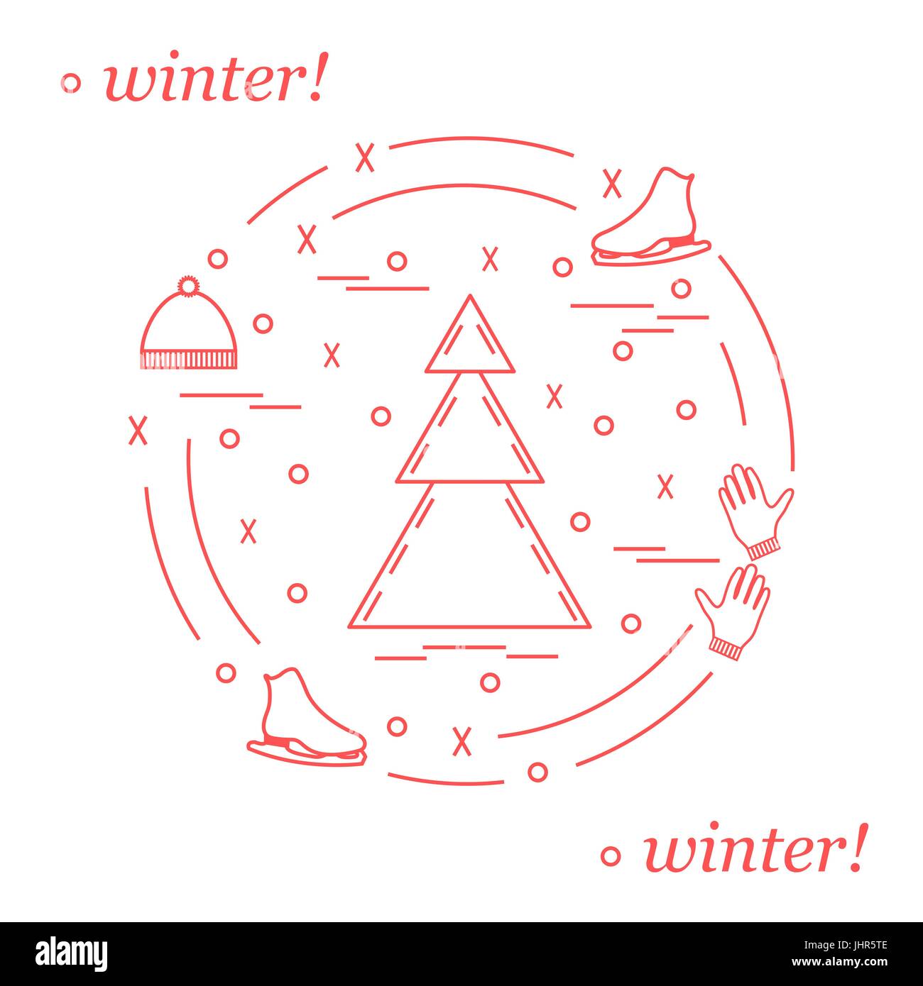 Vector illustration for sports figure skating arranged in a circle ...