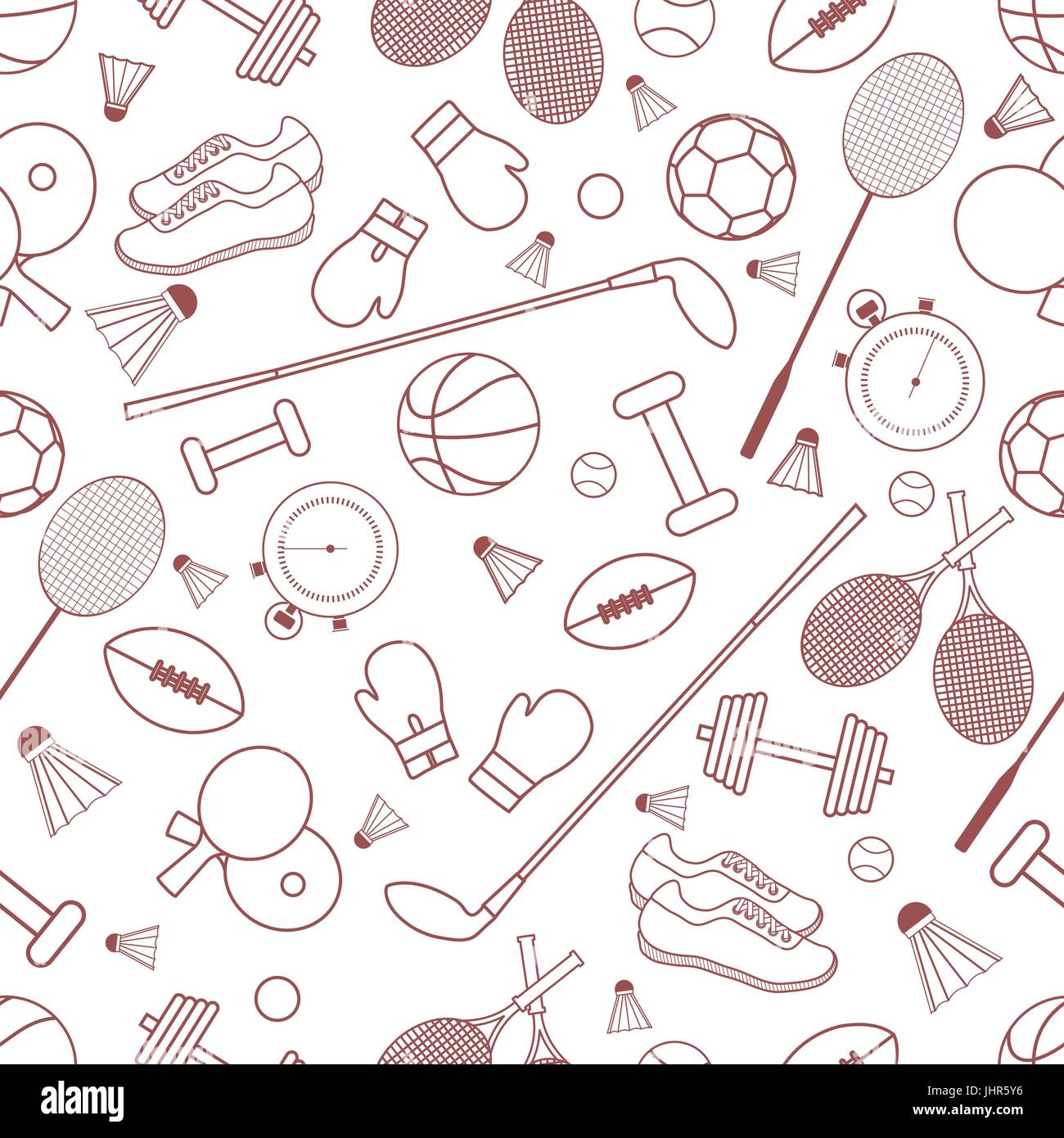 Seamless pattern on the sports theme. Vector illustration sports and ...