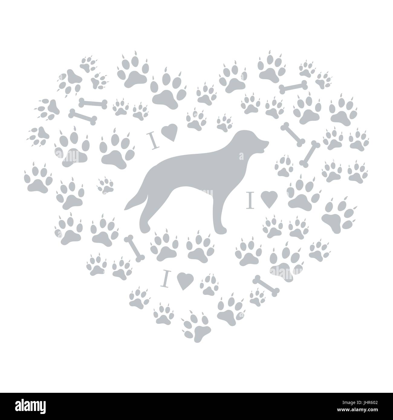 Nice picture of retriever silhouette on a background of dog tracks and ...