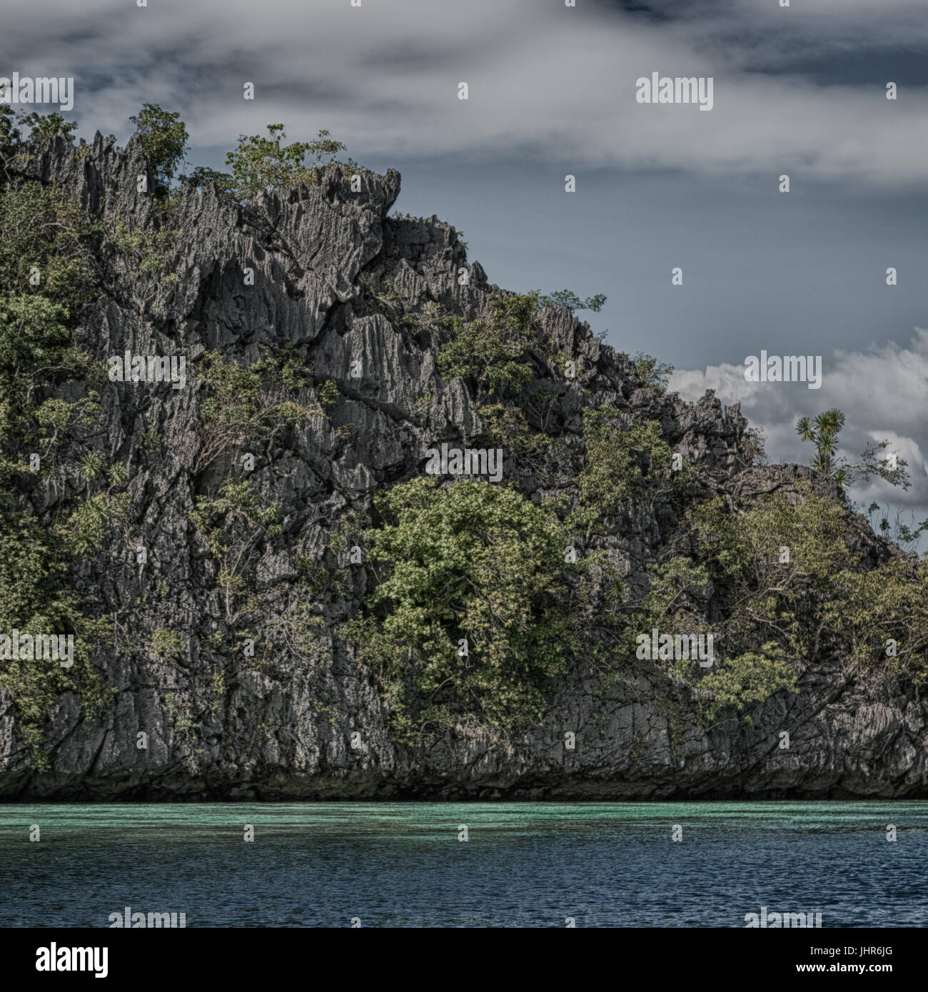 in philippines view from a cliff of the beautiful paradise bay and ...