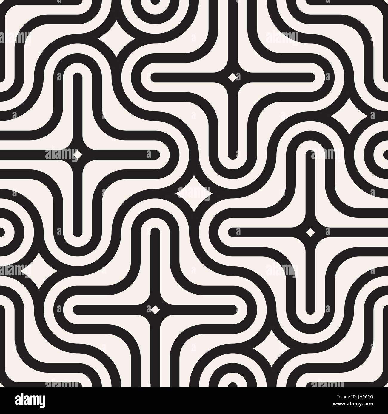 Vector Seamless Black And White Lines Pattern Abstract Background ...