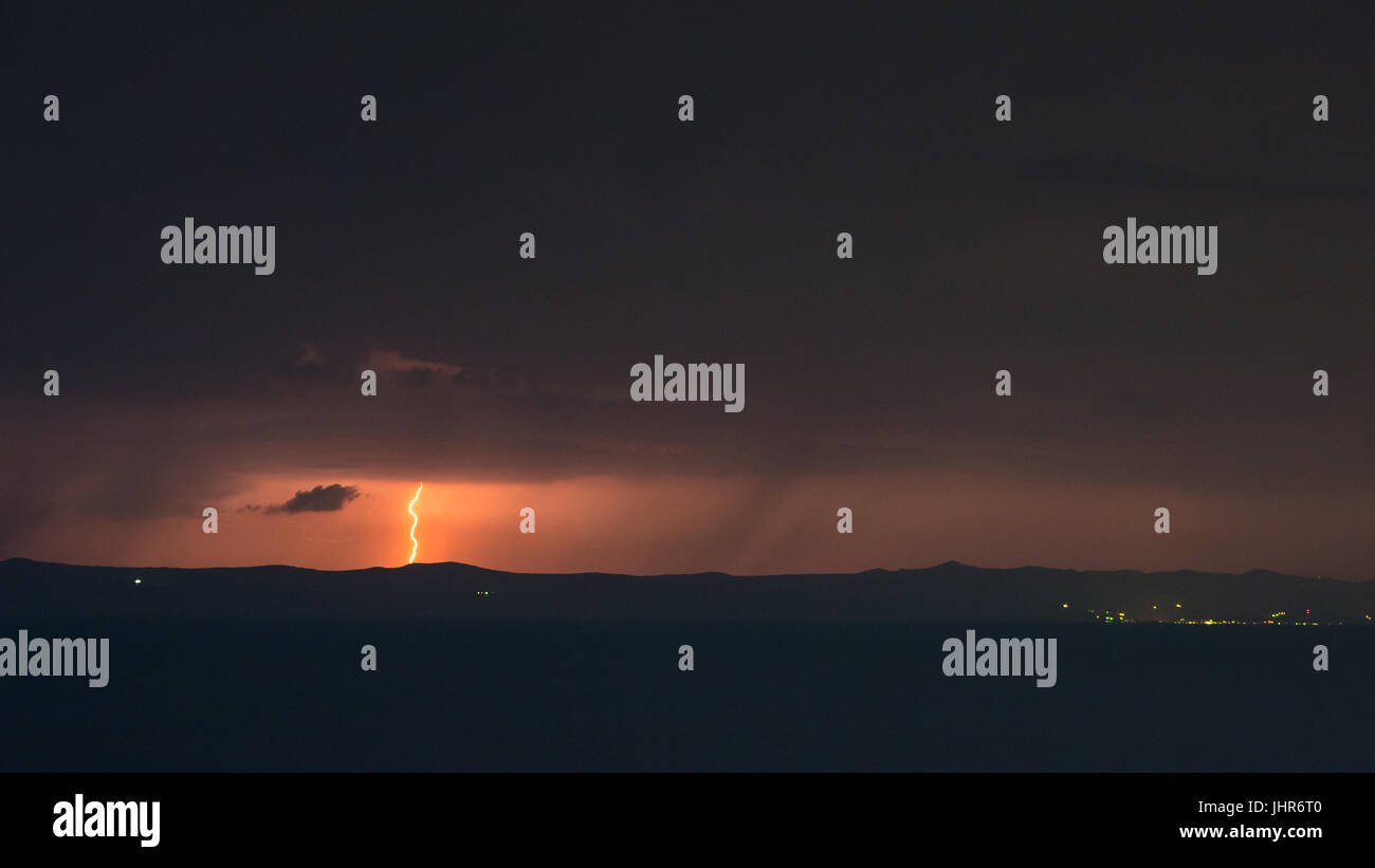 Lighting storm at night over island Hvar in Croatia Stock Photo - Alamy