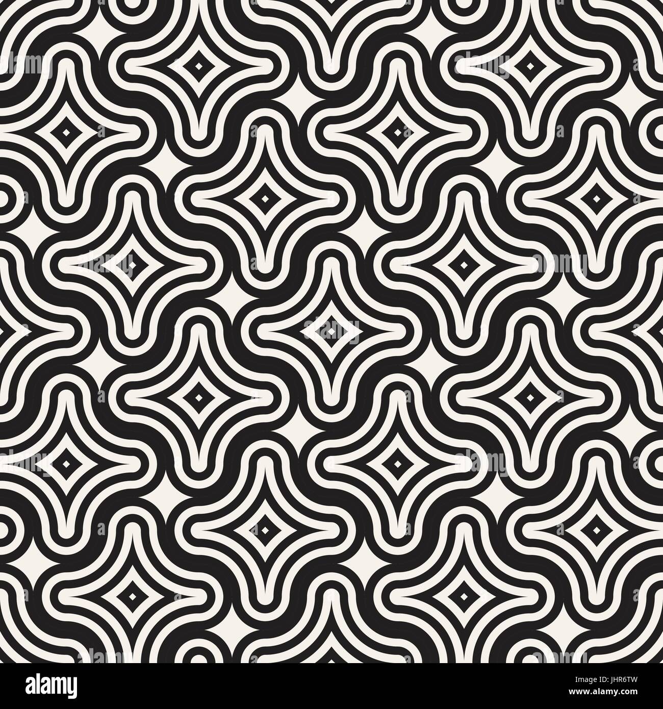 Vector Seamless Black And White Lines Pattern Abstract Background ...