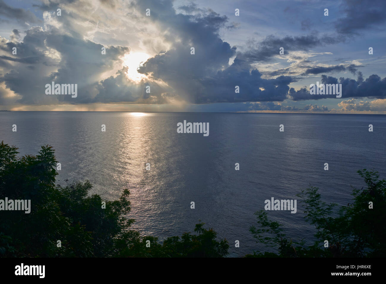 Beautiful sea with sun raise background hi-res stock photography and ...
