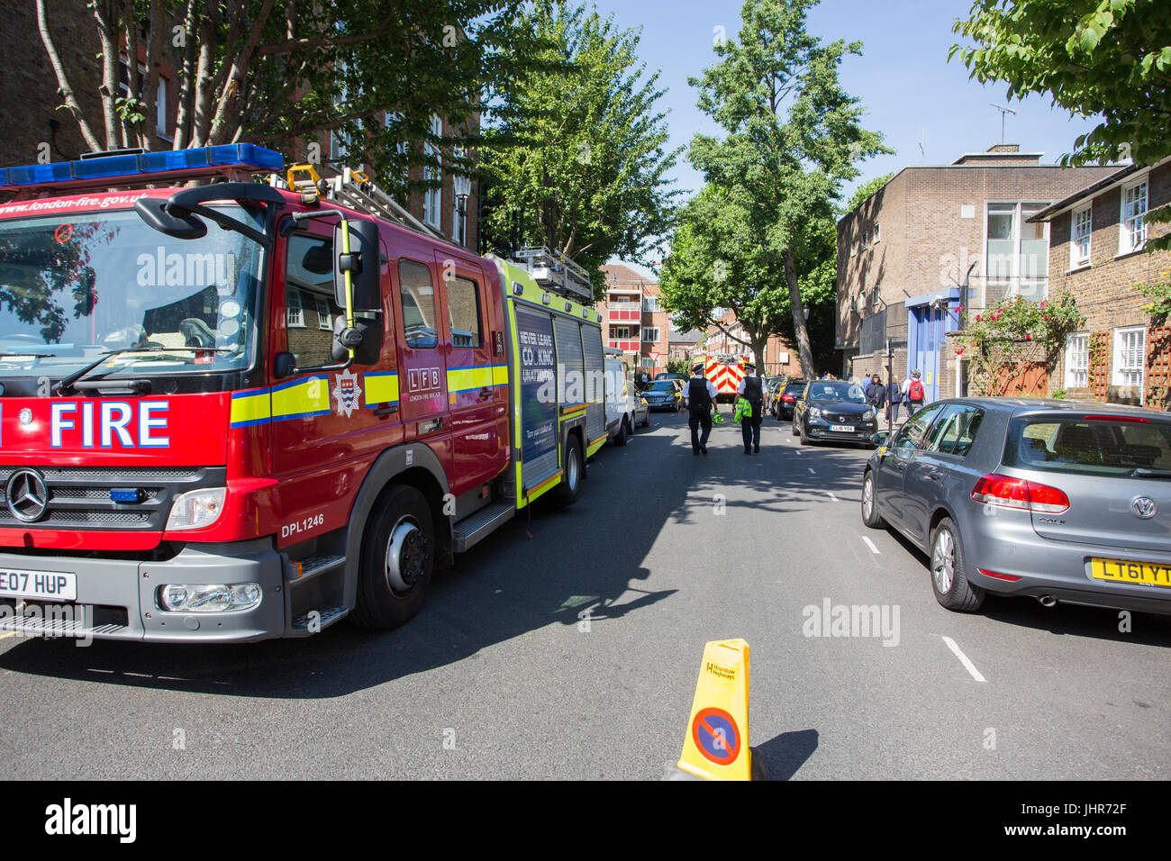 Scene at Grenfell Tower fire in West London. Featuring: Atmosphere ...
