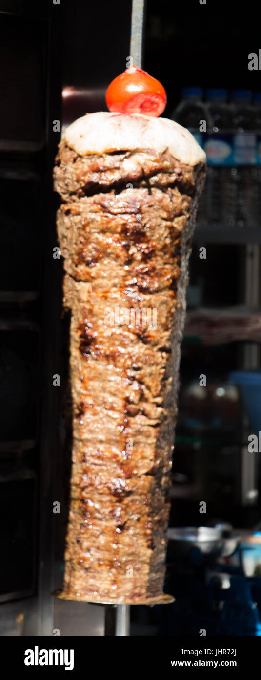 Traditional Turkish Doner Kebab on pole Stock Photo - Alamy
