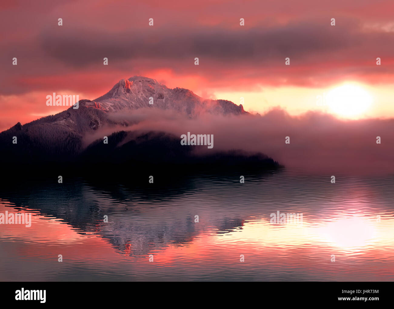 Mystic night tree reflection hi-res stock photography and images - Alamy