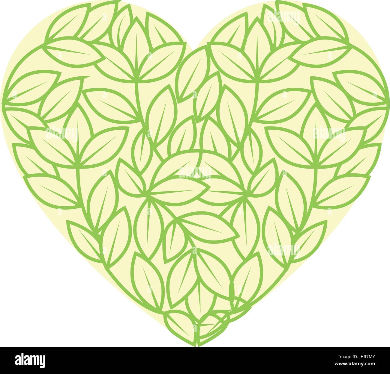leaves in heart shape icon over white background vector illustration ...