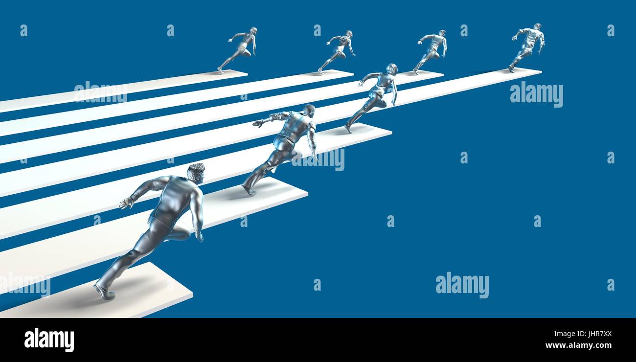 Empowered Team of People with a Positive Mindset Running Stock Photo ...