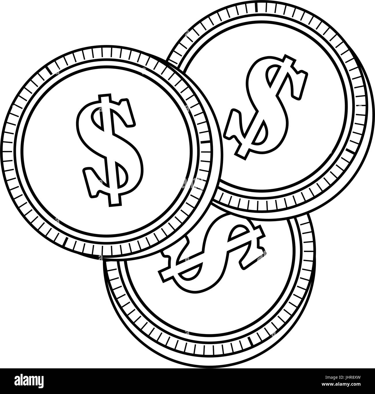 money coins icon over white background vector illustration Stock Vector ...