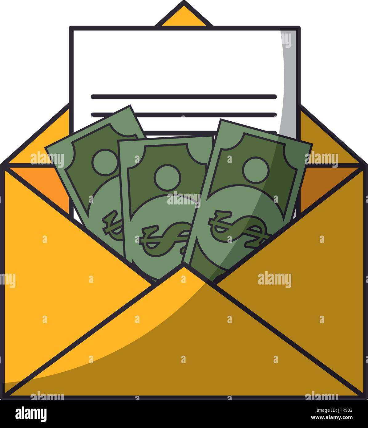envelope with money icon over white background vector illustration ...
