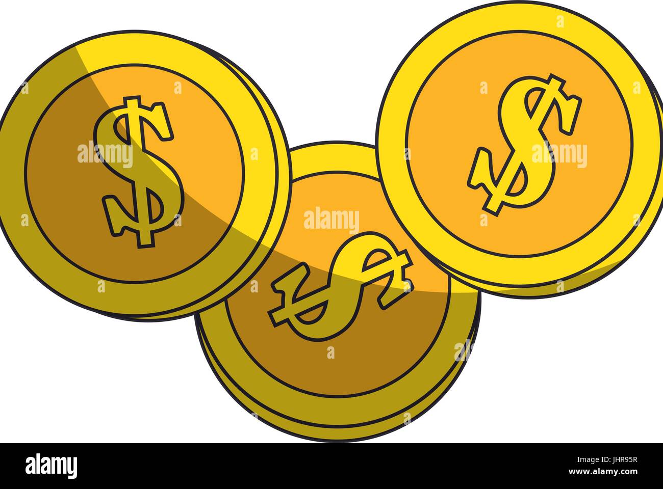 money coins icon over white background colorful design vector ...