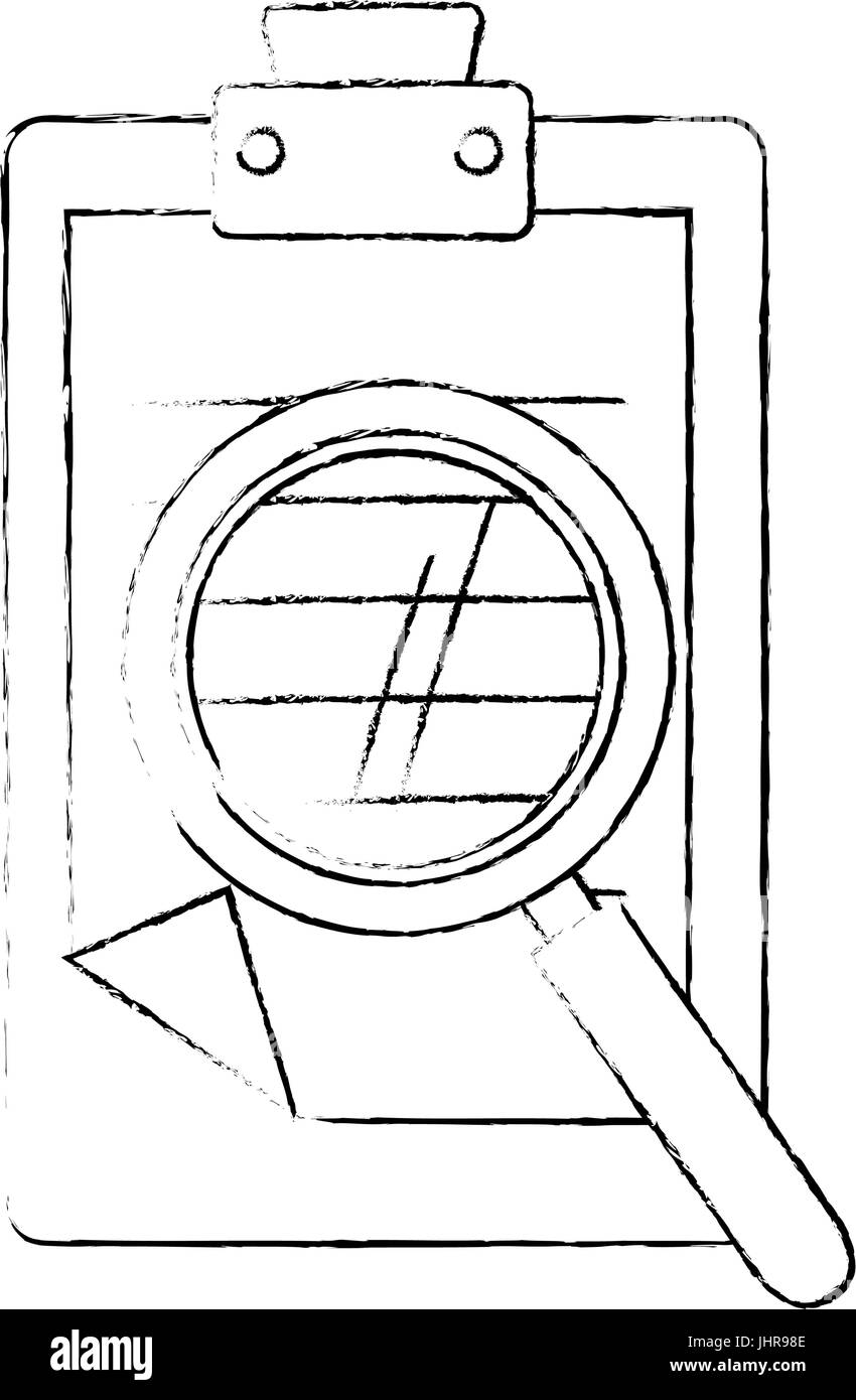 report table and magnifying glass icon over white background vector ...