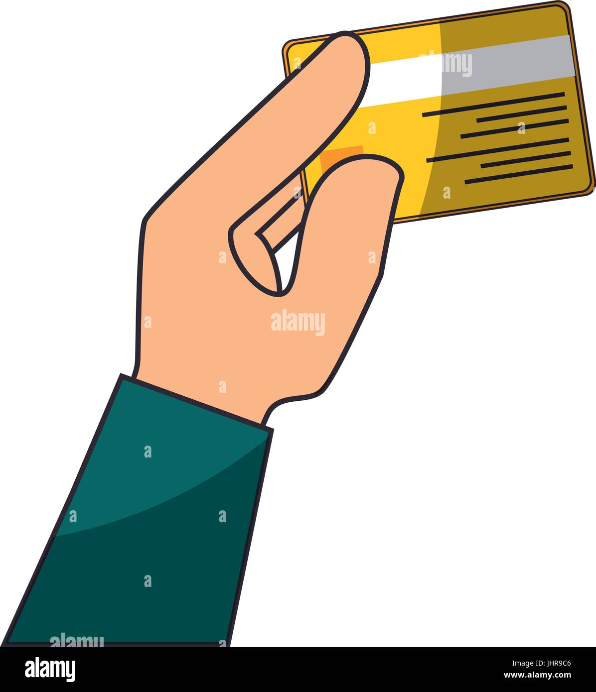 hand holding a credit card icon over white background vector ...