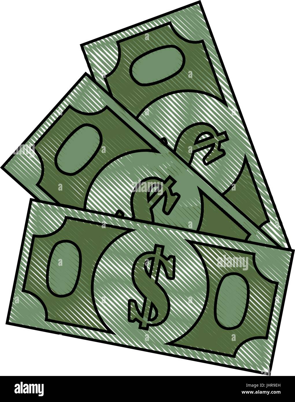 money bills icon over white background colorful design vector ...