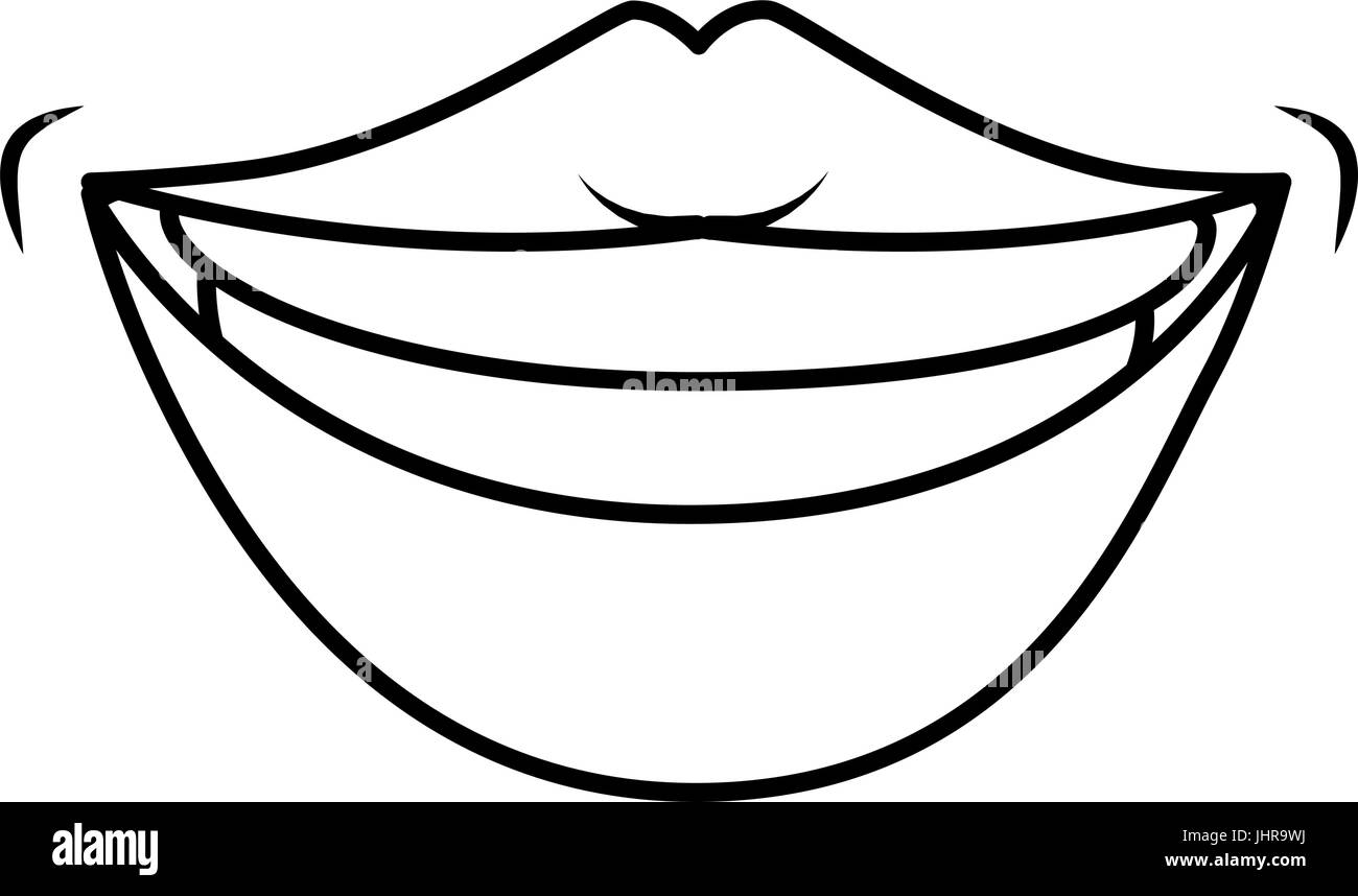 Simple Coloring Of Lips Smiling Coloring Pages