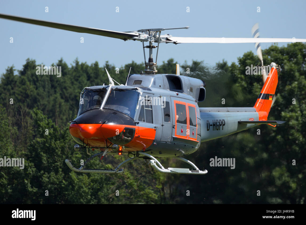 AHLEN, GERMANY - JUN 5, 2016: Bell 212 helicopter with passengers about ...
