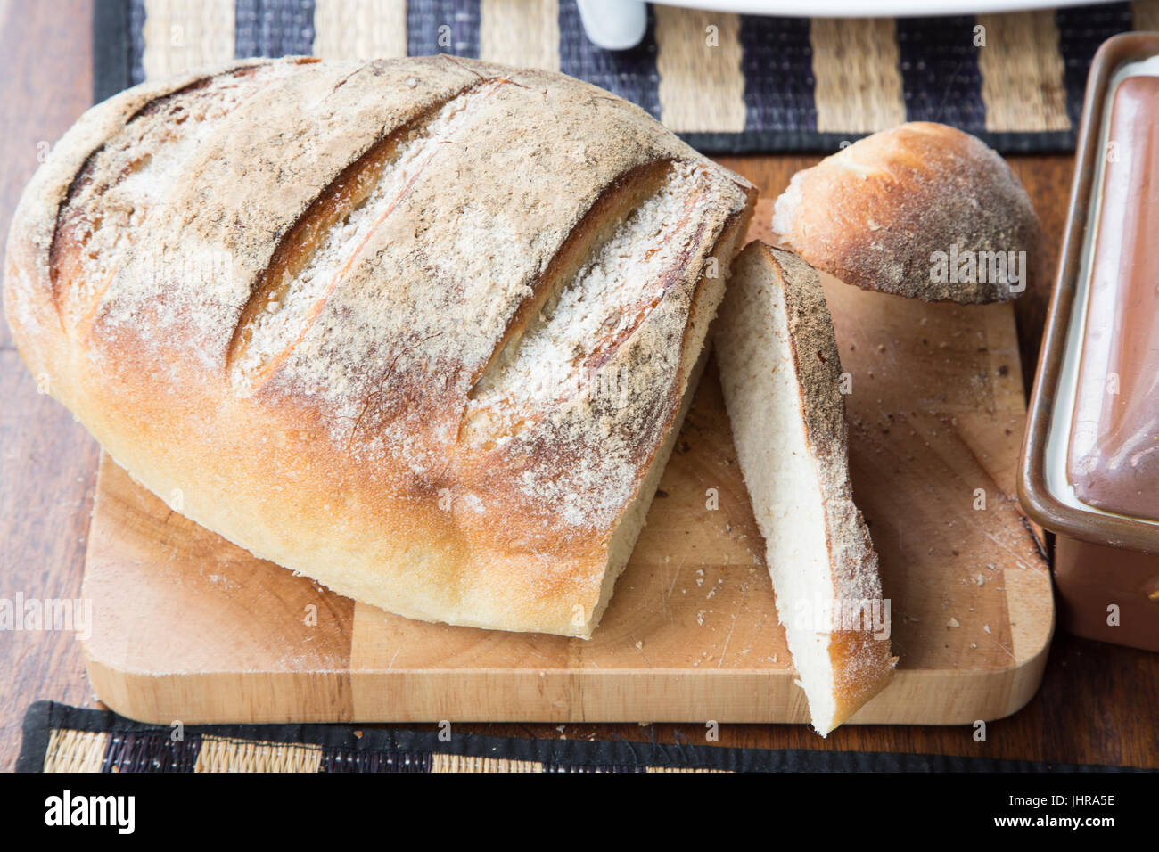 Homemade rustic bloomer loaf of bread Stock Photo - Alamy