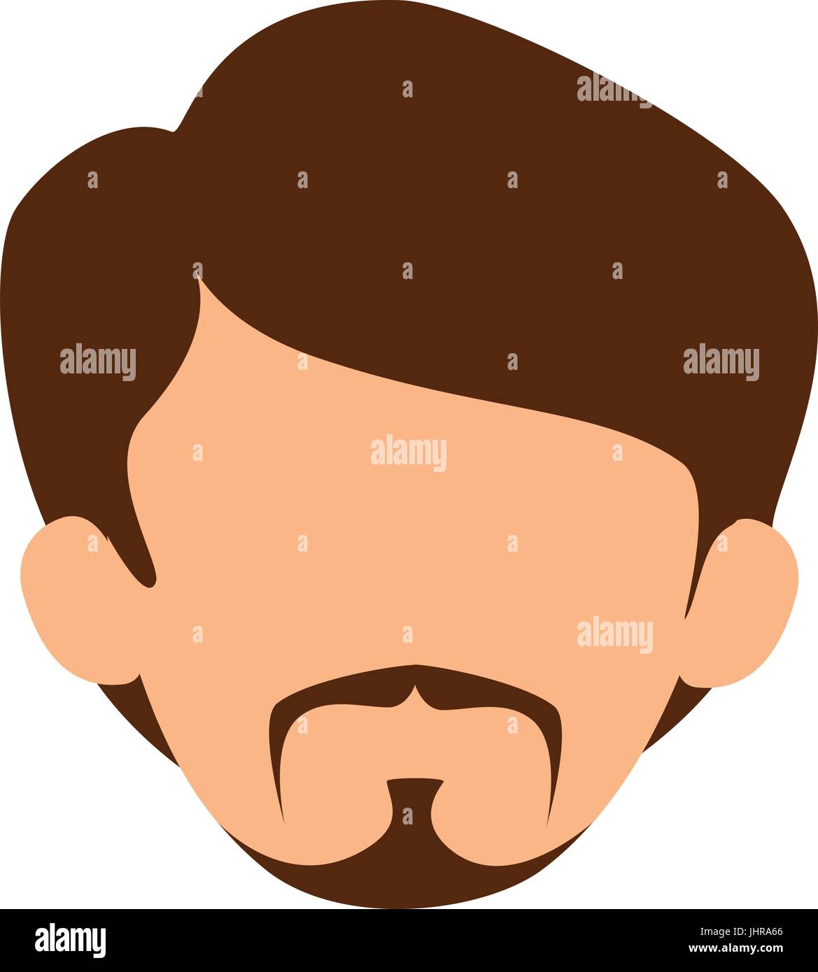 man face with beard icon over white background vector illustration ...