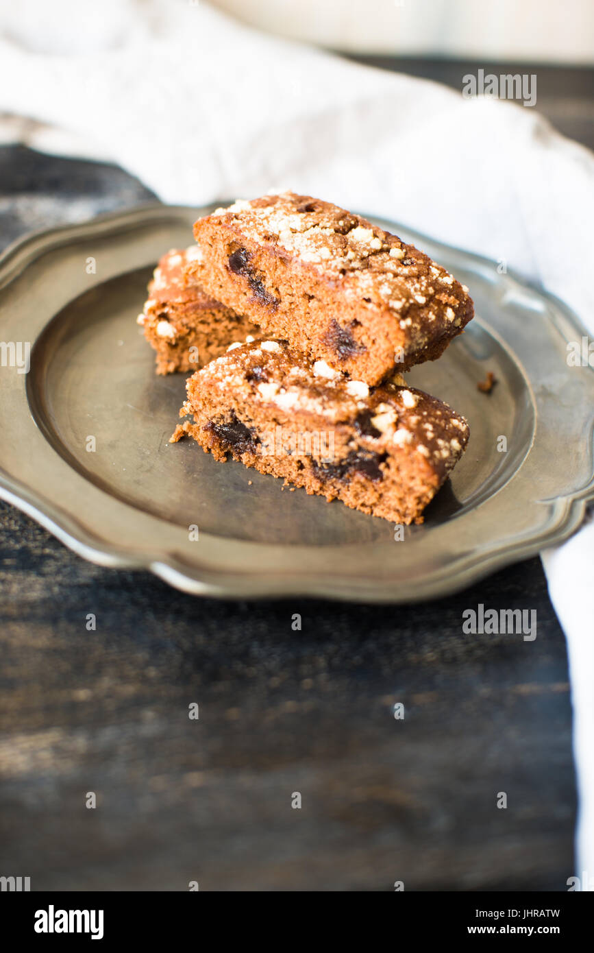 Traditional german dessert - chocolate kuchen cake Stock Photo - Alamy