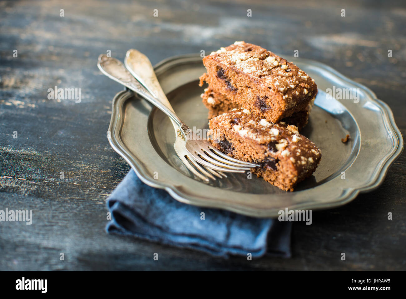 Traditional german dessert - chocolate kuchen cake Stock Photo - Alamy