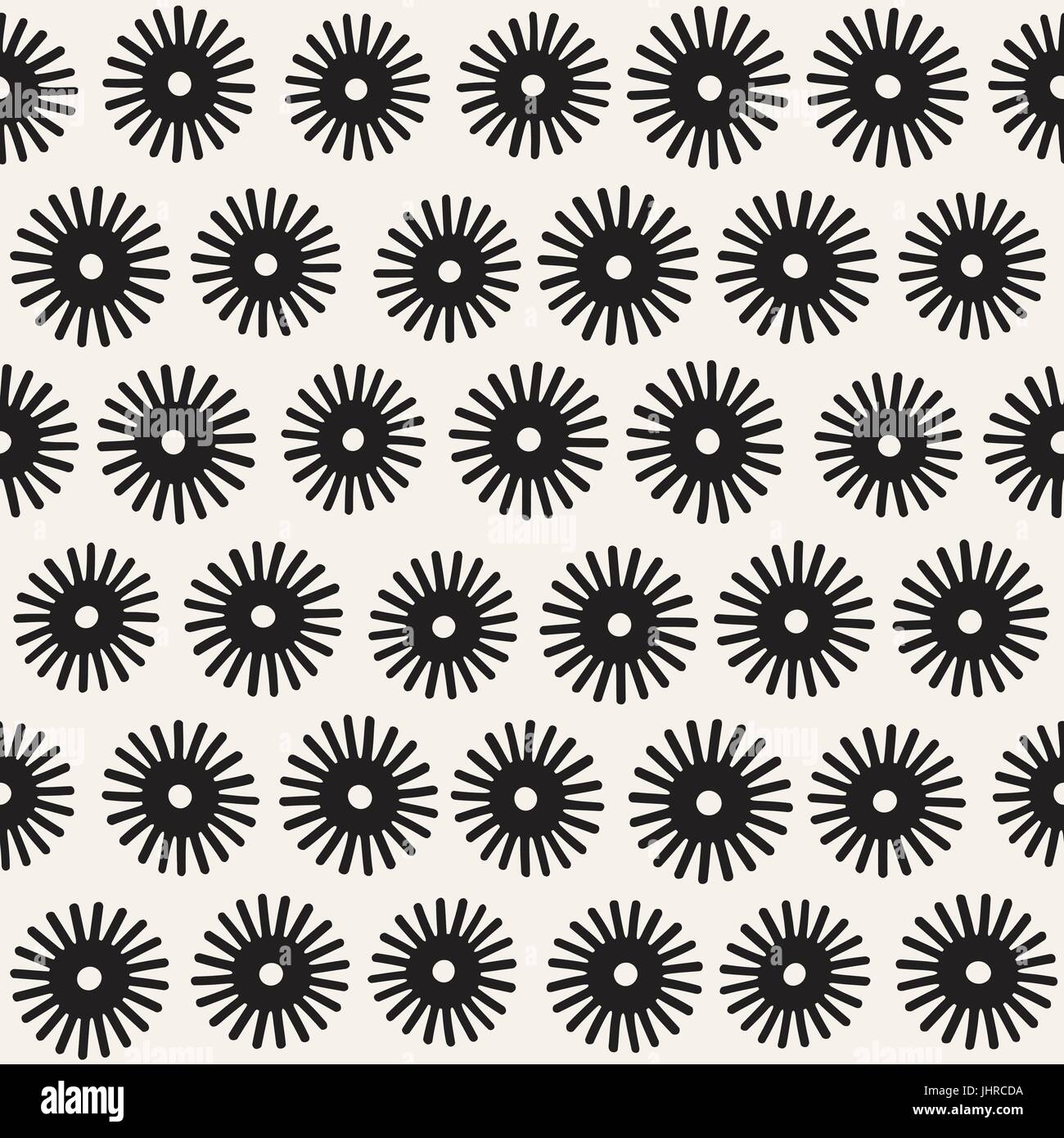 Vector seamless sunburst shapes freehand pattern. Abstract background ...