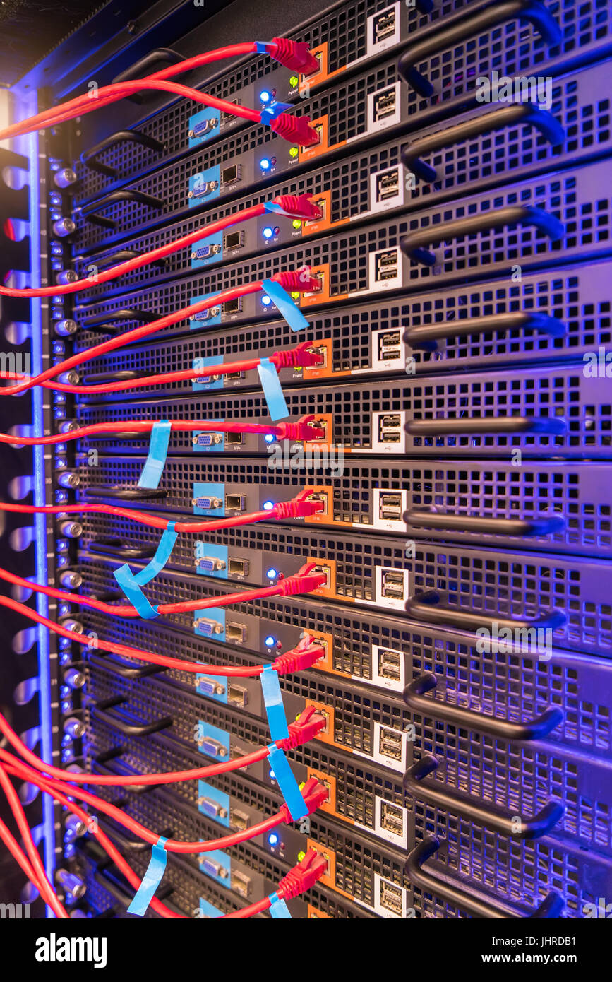 ethernet cable on network switches background Stock Photo - Alamy