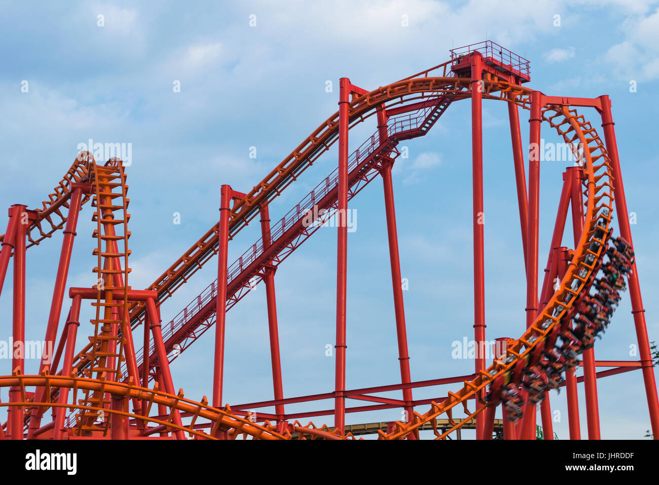 Extreme amusement park roller coaster hi-res stock photography and ...