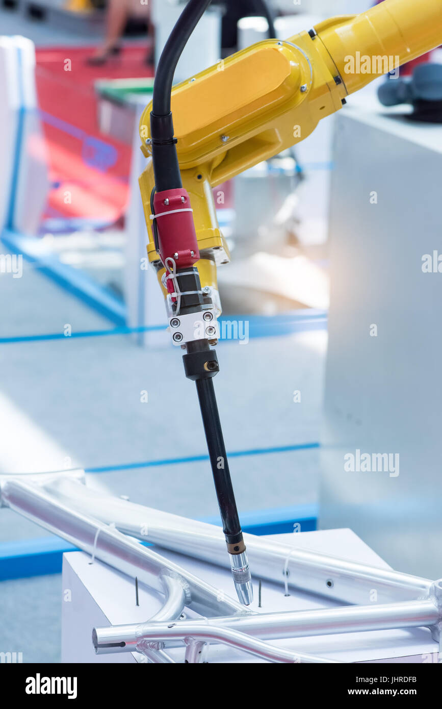Industrial robotic arm for welding Stock Photo - Alamy