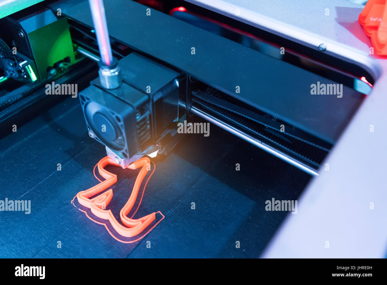 Modern 3D printer printing figure close-up macro Stock Photo - Alamy