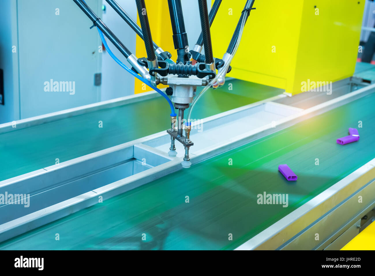 Automatic robot in assembly line working in factory. Smart factory ...