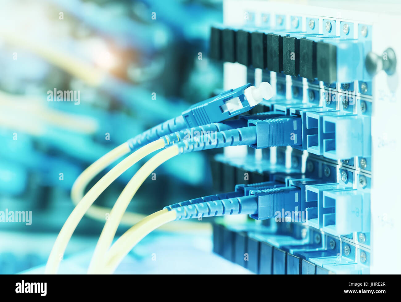 optical fibre information technology equipment in data center Stock ...