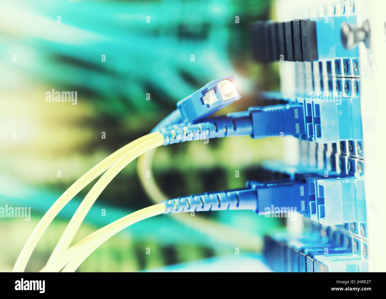 optical fibre information technology equipment in data center Stock ...