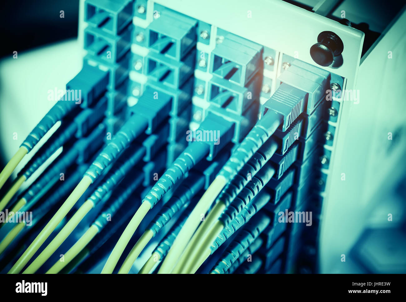 optical fibre information technology equipment in data center Stock ...