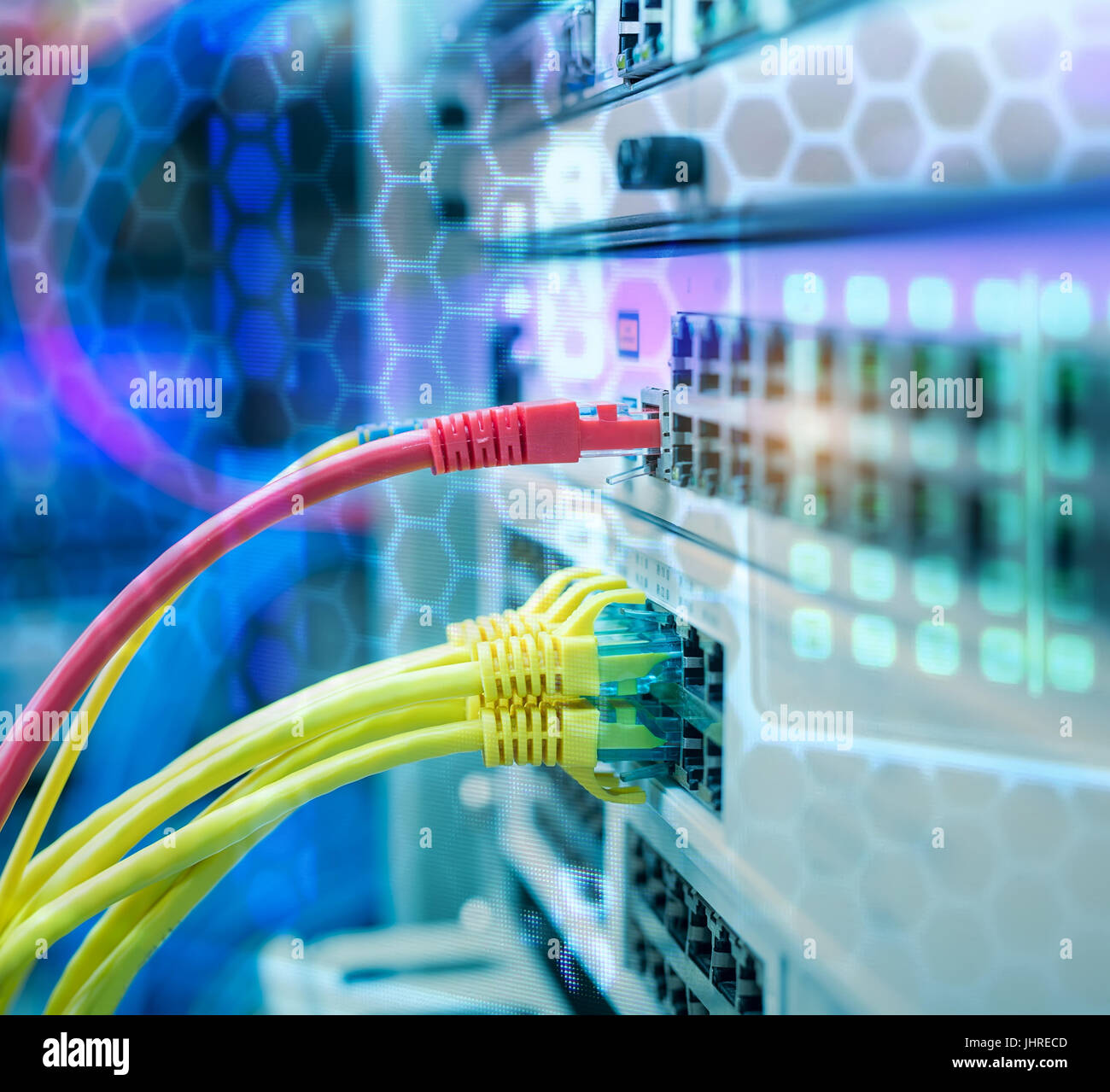 Information Technology Computer Network, Telecommunication Ethernet Cables Connected to Internet ...