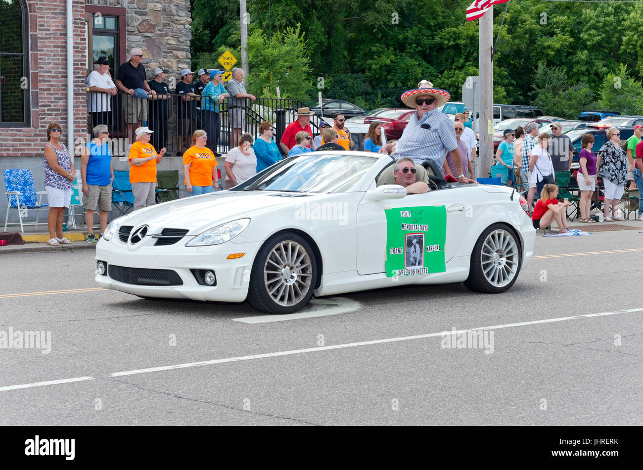 grand marshal for mendota days parade rides in motorcade through main ...