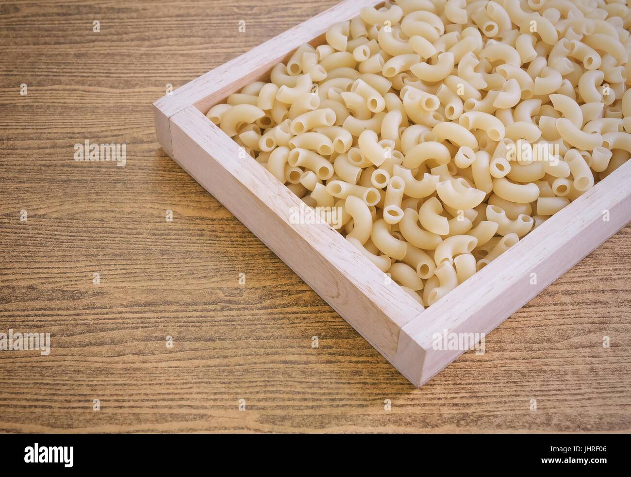 Food and Cuisine, Uncooked and Dried Elbow Macaroni or Gomiti Pasta in ...