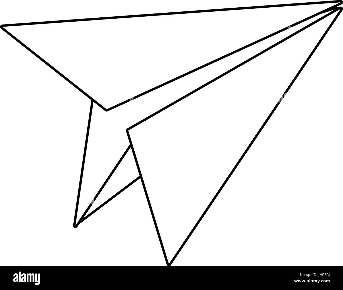 Origami paper plane linear Black and White Stock Photos & Images - Alamy