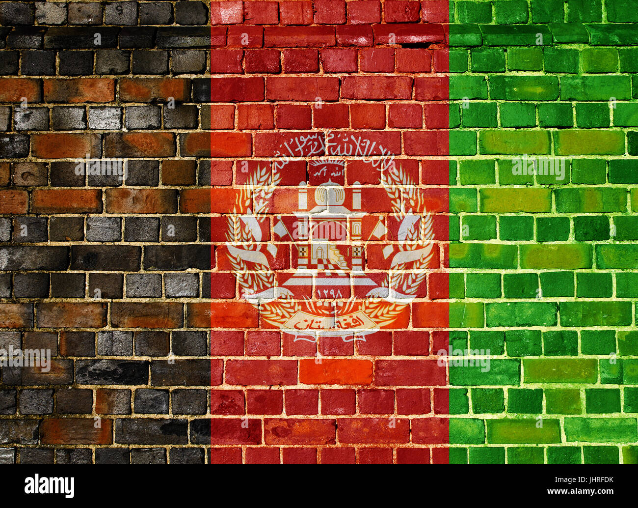 Afghanistan flag on an old brick wall background Stock Photo - Alamy