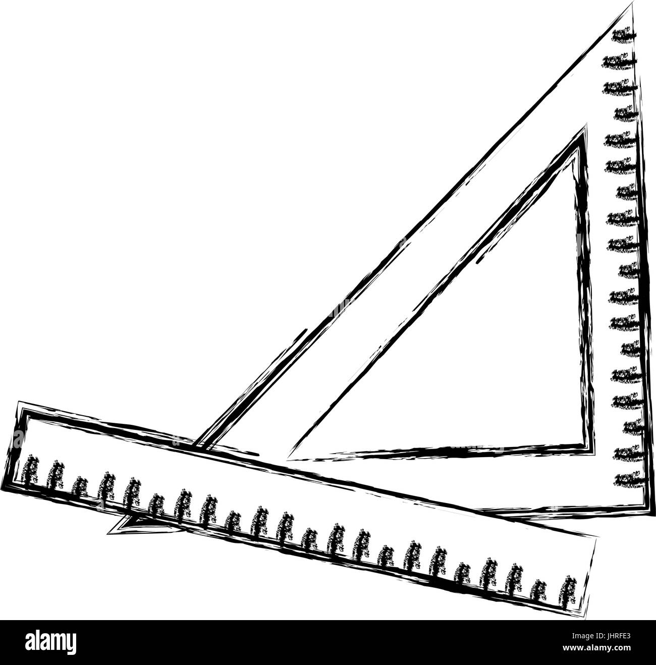 ruler and triangle supply measure geometry elements Stock Vector Image ...