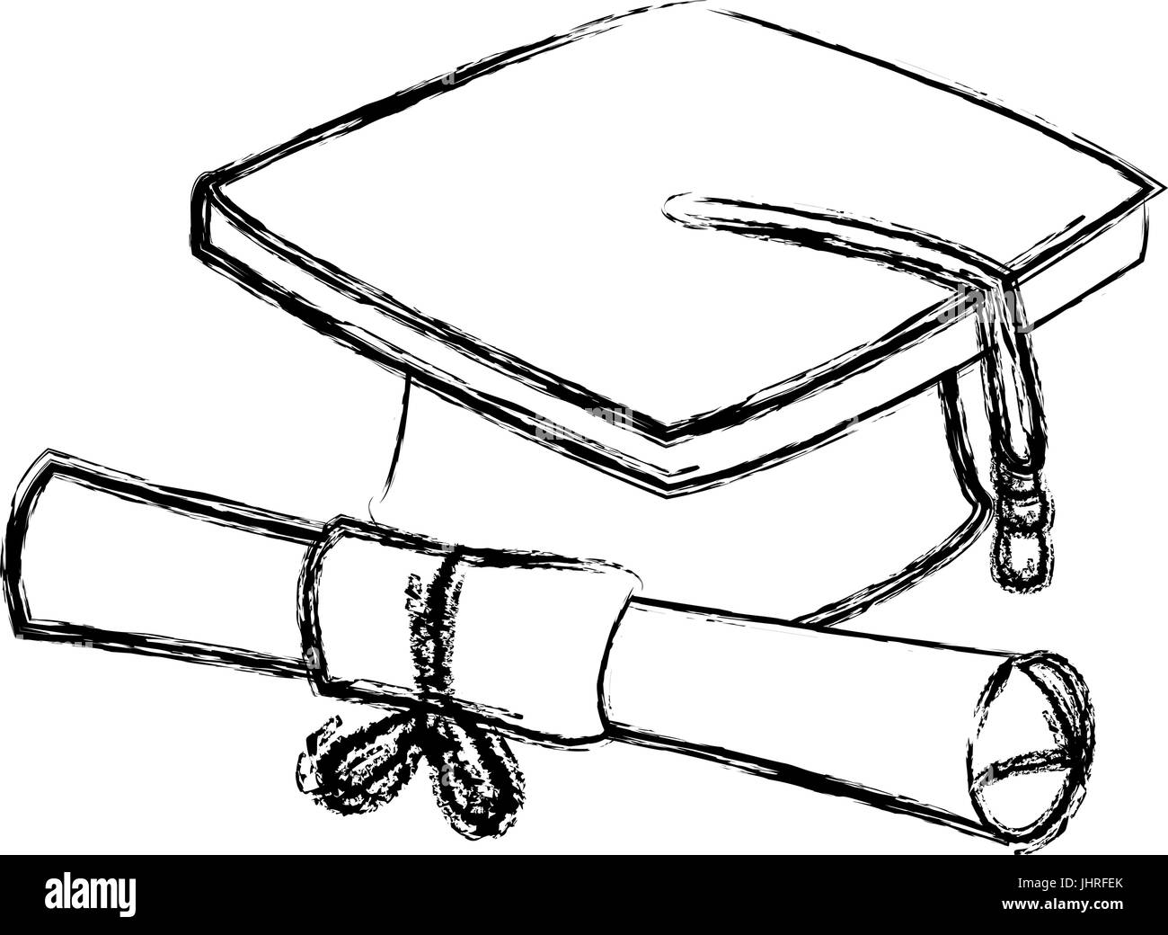 Graduation Cap And Diploma Drawing