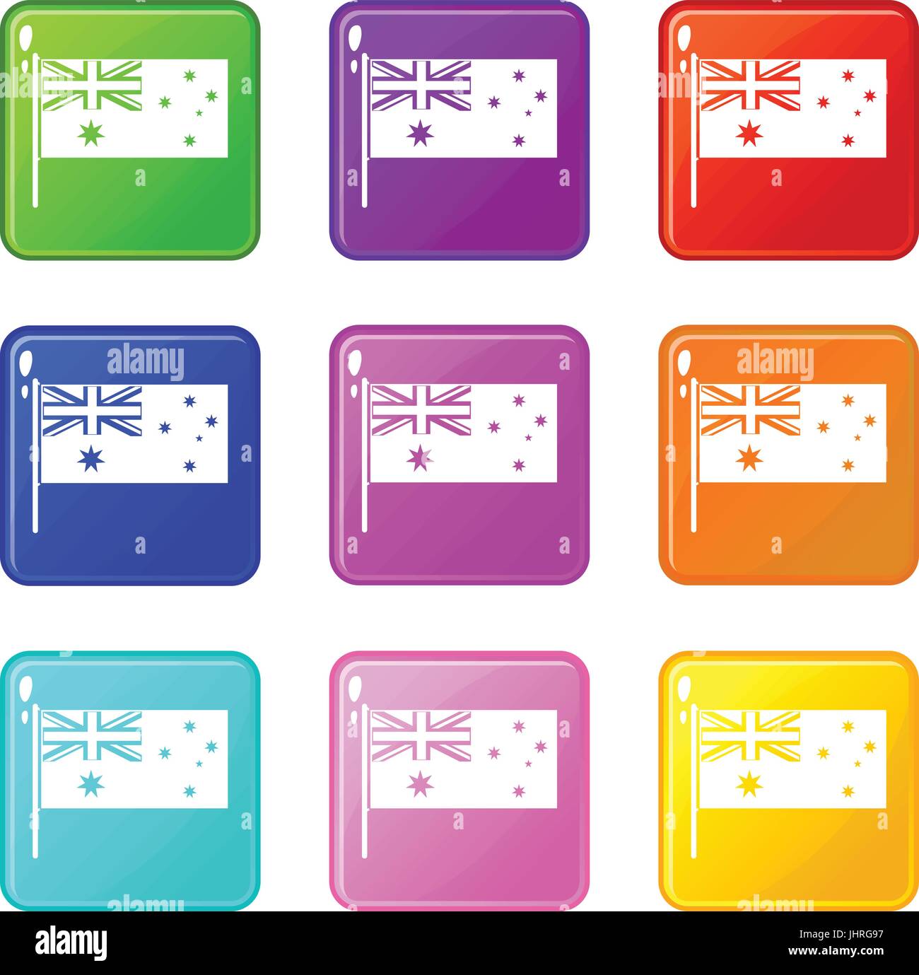 Australian flag icons 9 set Stock Vector Image & Art - Alamy