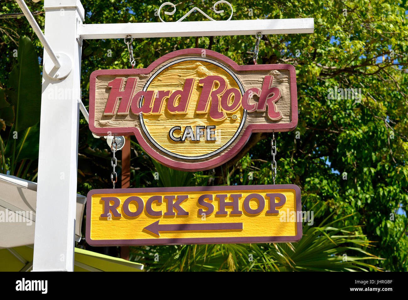 Hard Rock Cafe sign in Key West Stock Photo - Alamy
