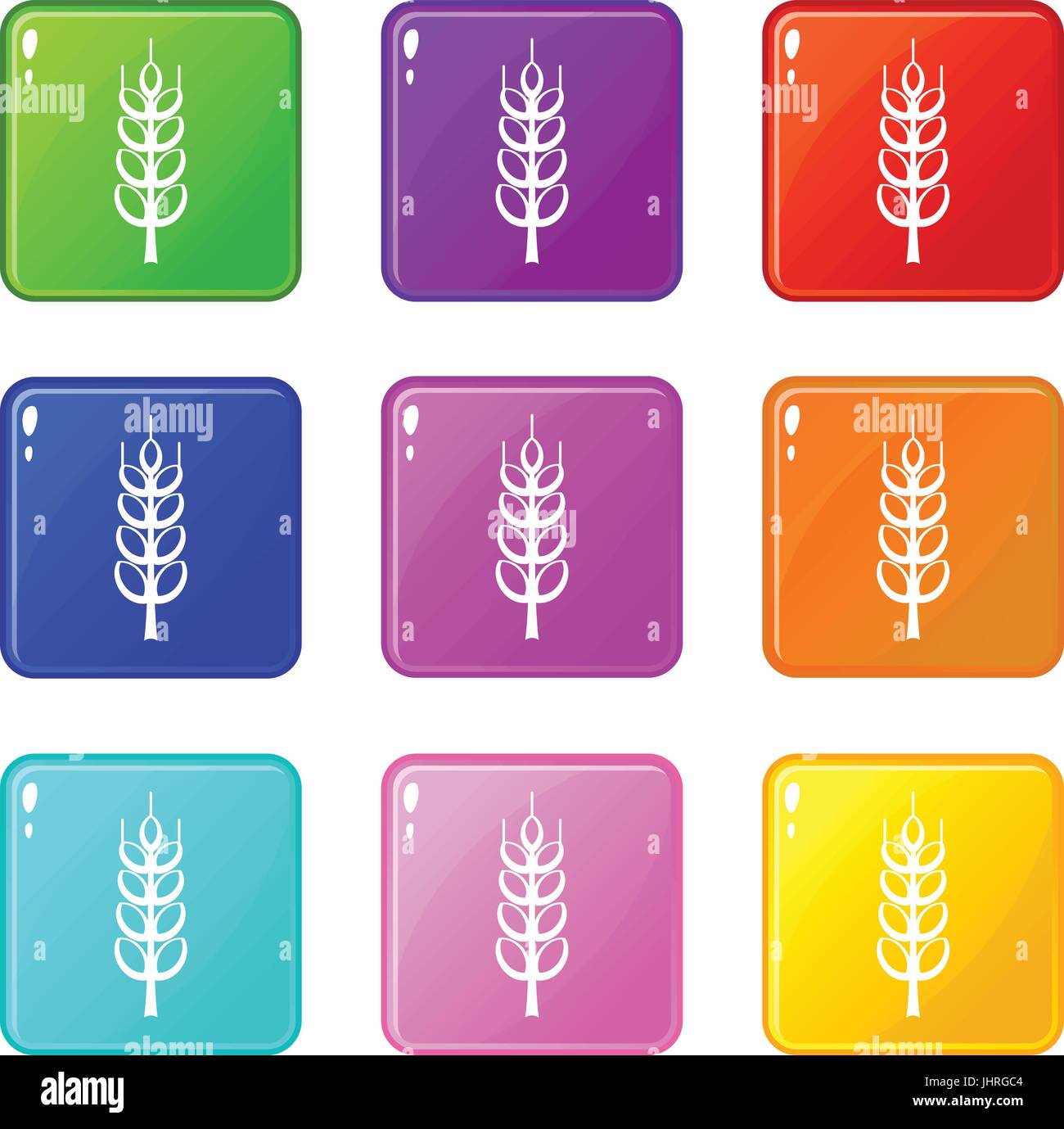 Ripe spike icons 9 set Stock Vector Image & Art - Alamy