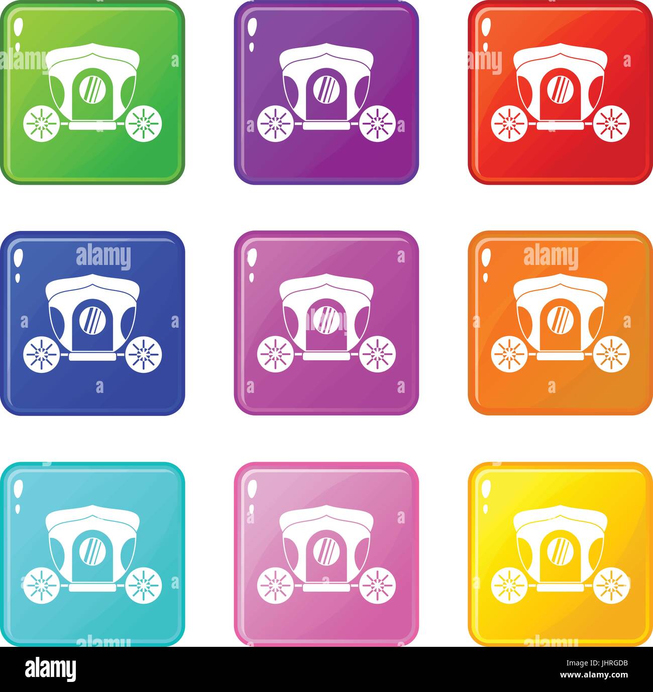 Brougham icons 9 set Stock Vector Image & Art - Alamy
