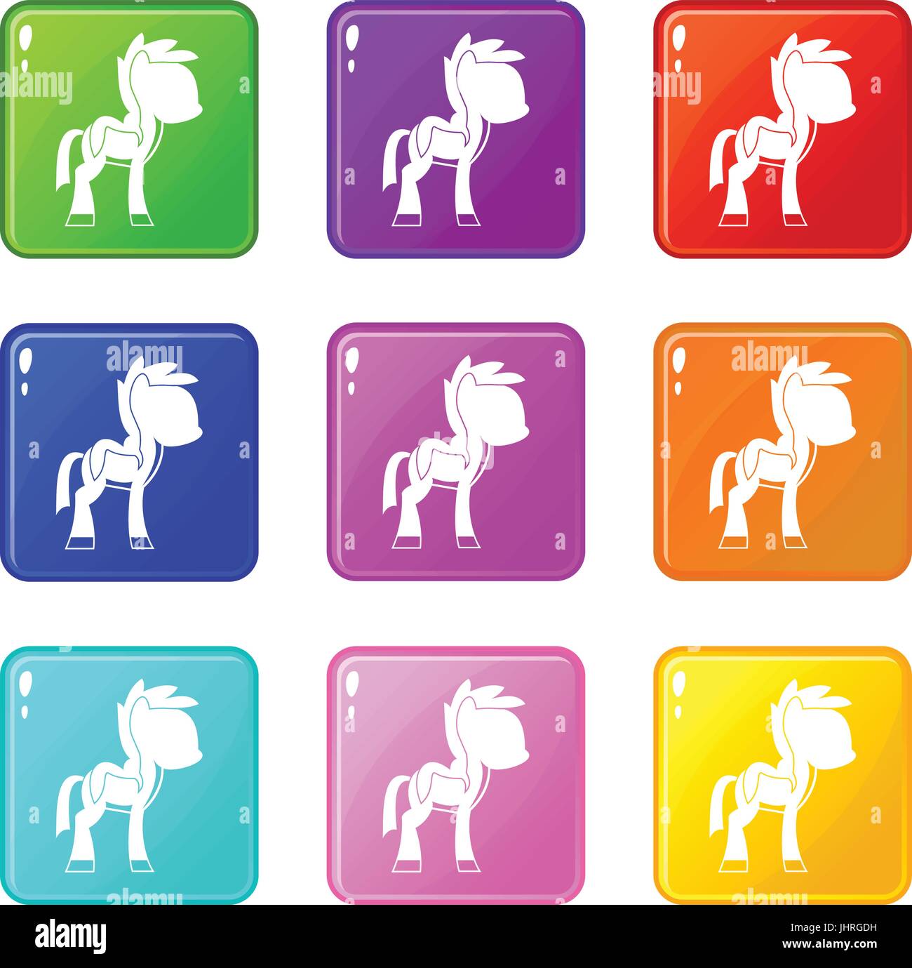 Little pony icons 9 set Stock Vector Image & Art - Alamy