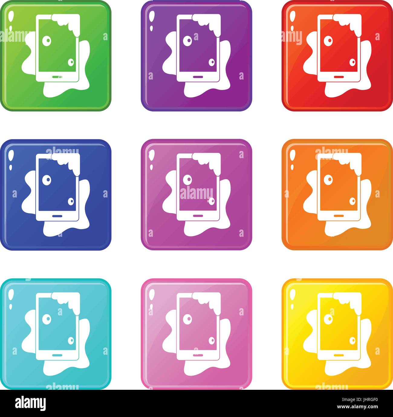 Wet phone icons 9 set Stock Vector Image & Art - Alamy
