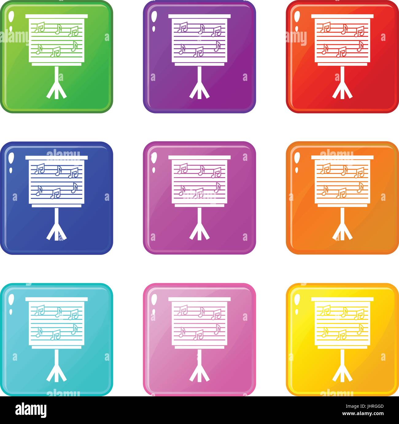 Whiteboard with music notes icons 9 set Stock Vector Image & Art - Alamy